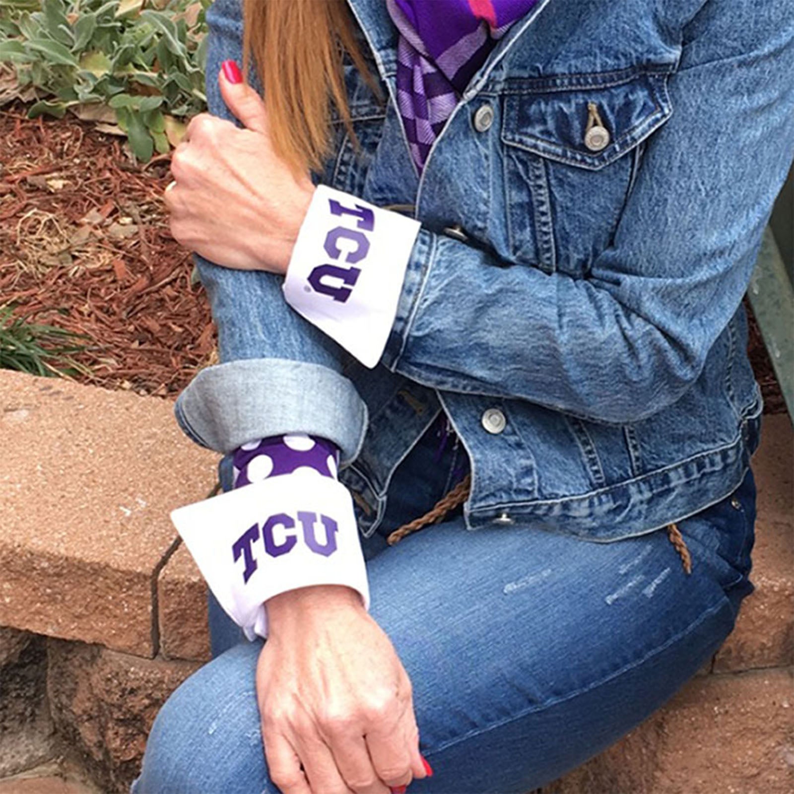 TCU Logo French Cuff Purple | Collegiate Collection | Beyond Cuffs